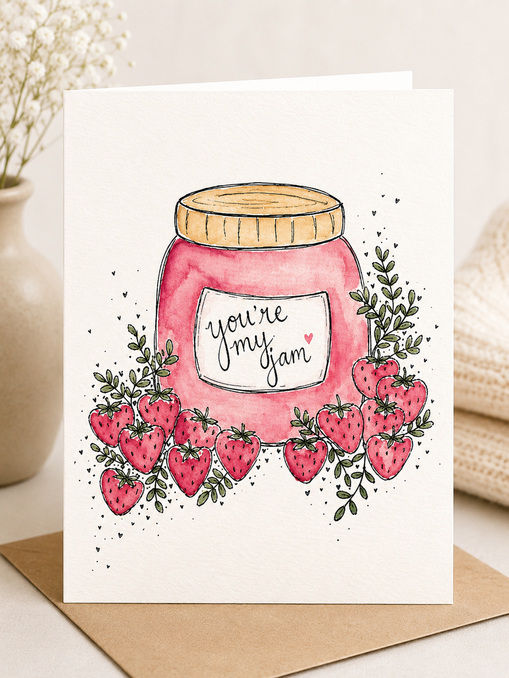 You’re My Jam | Strawberry Greeting Card – A Soft Place To Land